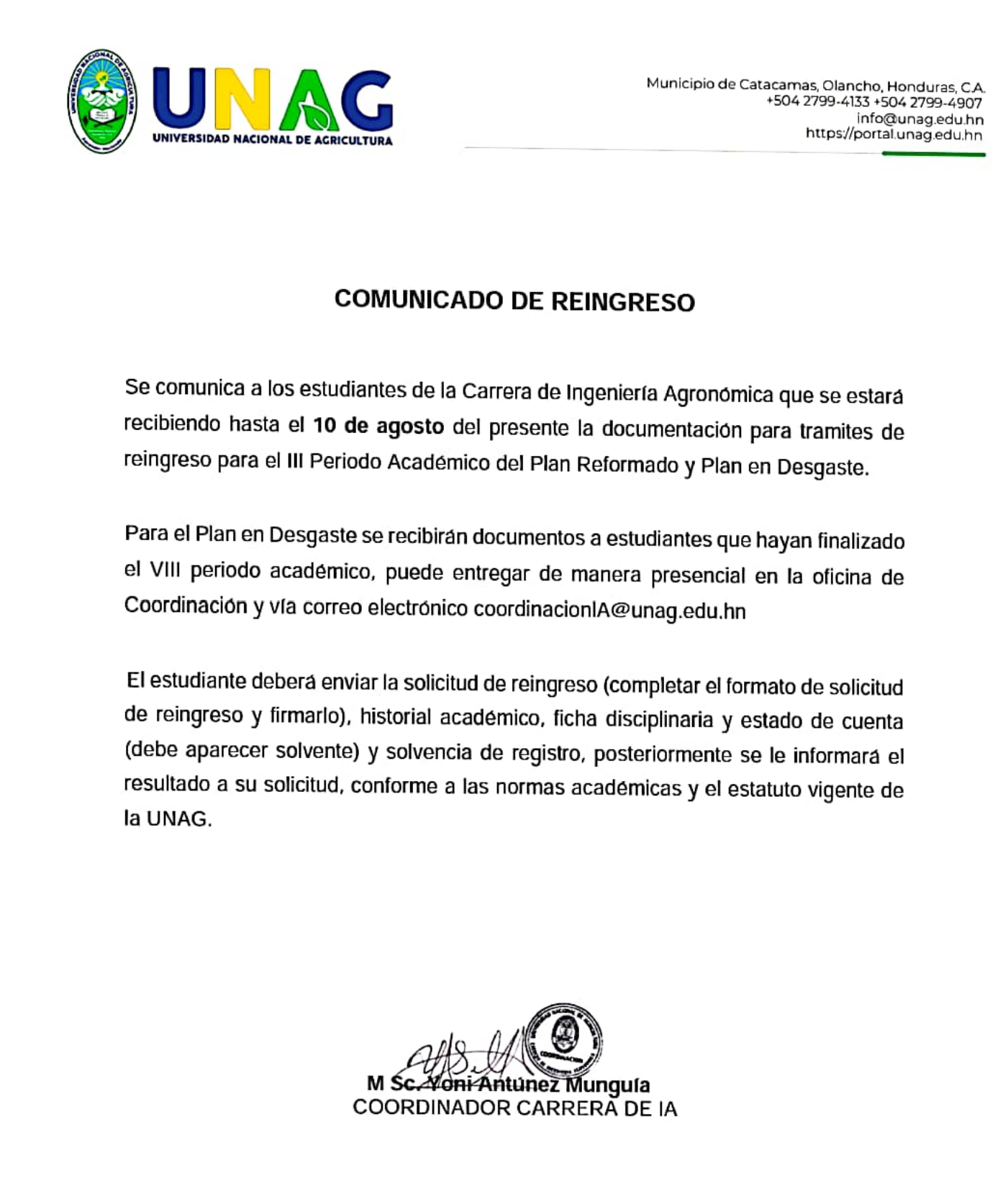 Solicitud de Reintegro III PA-2022 | UNAG